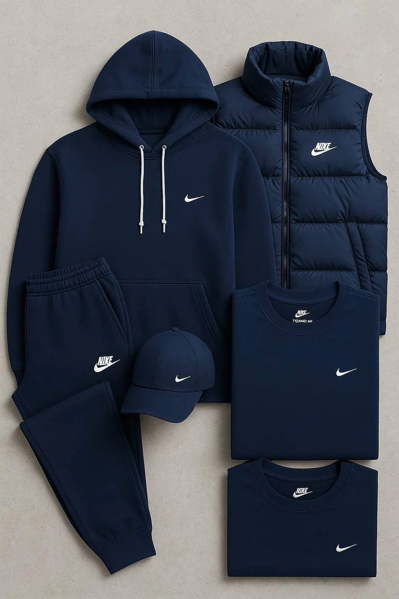 Nk Complete Set – Sweatshirt, Pants, Puffer Jacket & T-shirt（4-piece s ...